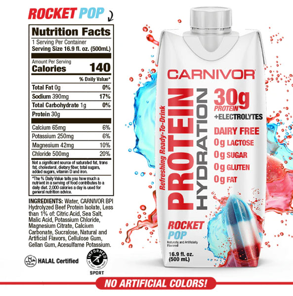 CARNIVOR PROTEIN HYDRATION RTD - 30 grams of protein + Electrolytes ...